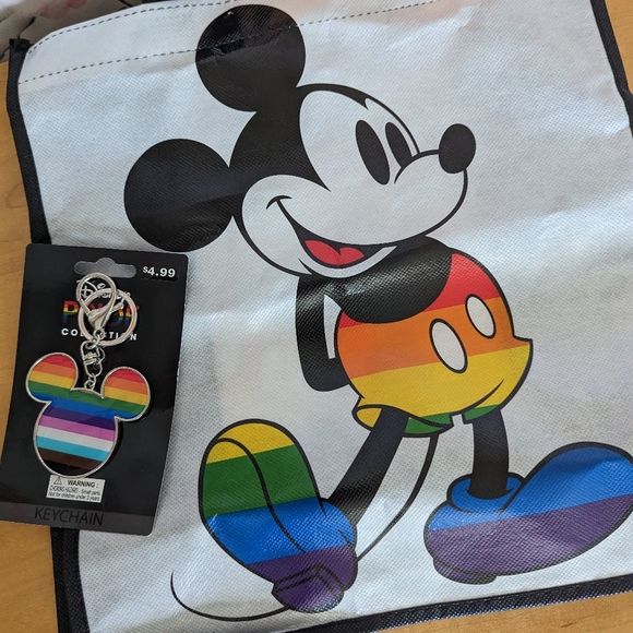 Disney | Bags | Disney Pride Collection Keychain Reusable Bags Mickey ...